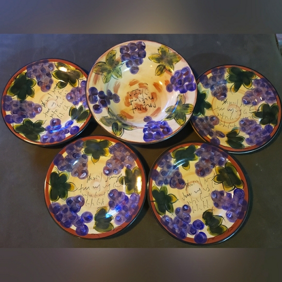 HD in Paris | Dining | Hd Designs Set Of 4 Grapevine Plates And One ...